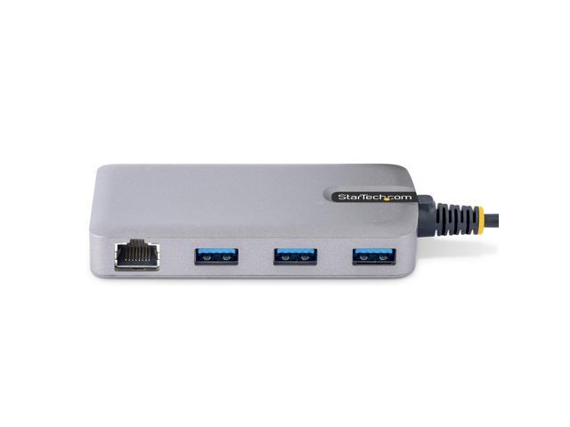 StarTech.com 3-Port USB Hub with Ethernet - 3x USB-A Ports - Gigabit Ethernet (RJ-45) - USB 3.0 ...