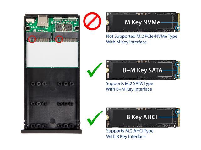 SYBA SD-ENC40145 USB 3.1 Type-C to Dual M.2 B-Key SSD RAID External ...