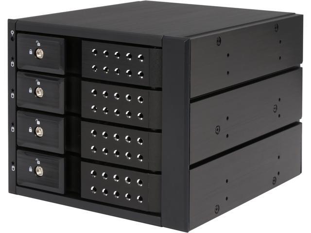 StarTech.com HSB4SATSASBA 4 Bay Aluminum Trayless Hot Swap Mobile Rack ...