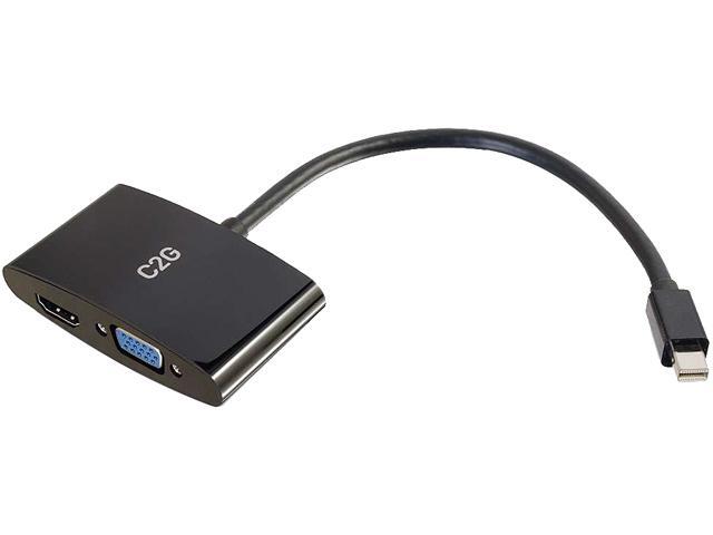 C2g 8In Mini Displayport To 4K Hdmi Or Vga Adapter - Black - Newegg.com