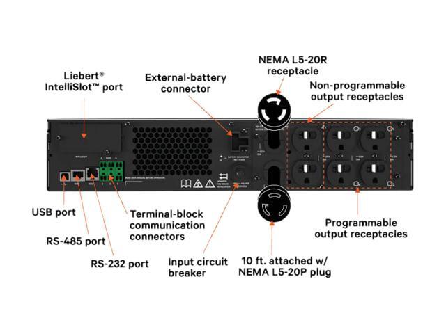 Vertiv Liebert GXT5 2000VA 120V UPS With RDU101 SNMP/Webcard GXT5 ...