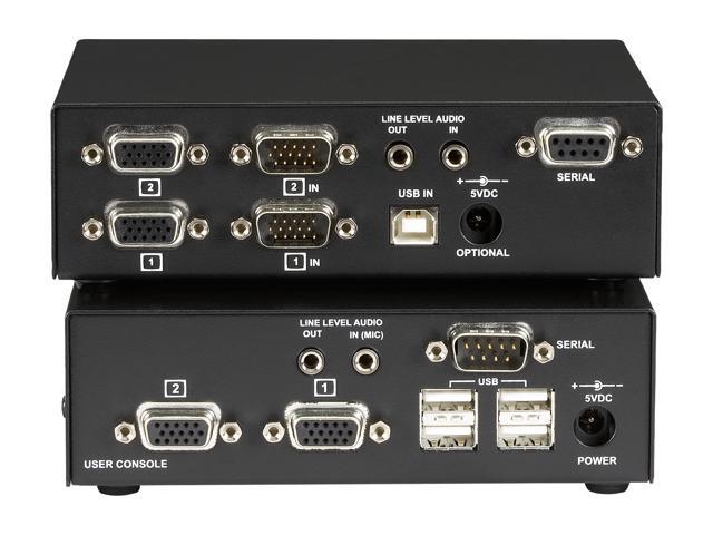 Black Box ACU6222A CATx USB KVM Extender - Dual-Head VGA with Serial ...