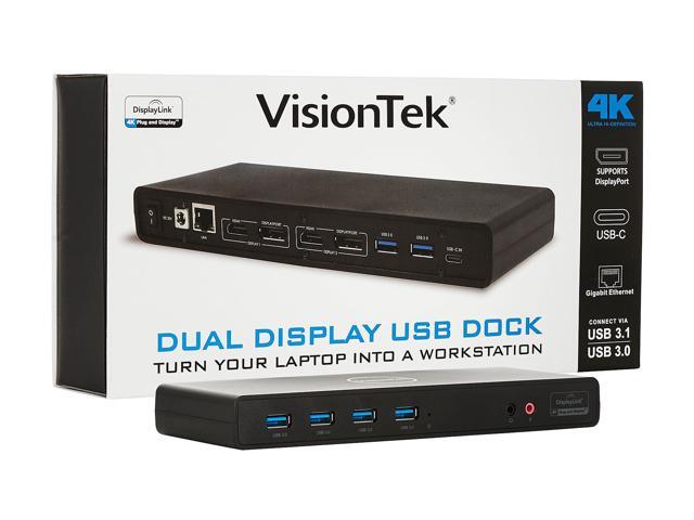 VisionTek VT4000 Universal DUAL 4K USB Laptop Docking Station Mac ...