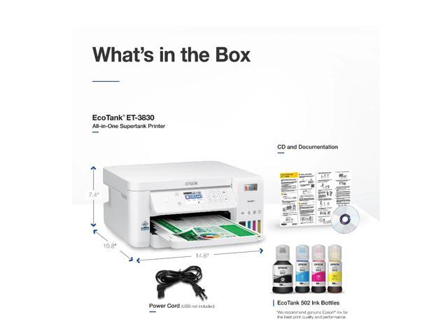 Epson EcoTank® ET-3830 Wireless Color All-in-One Cartridge-Free ...