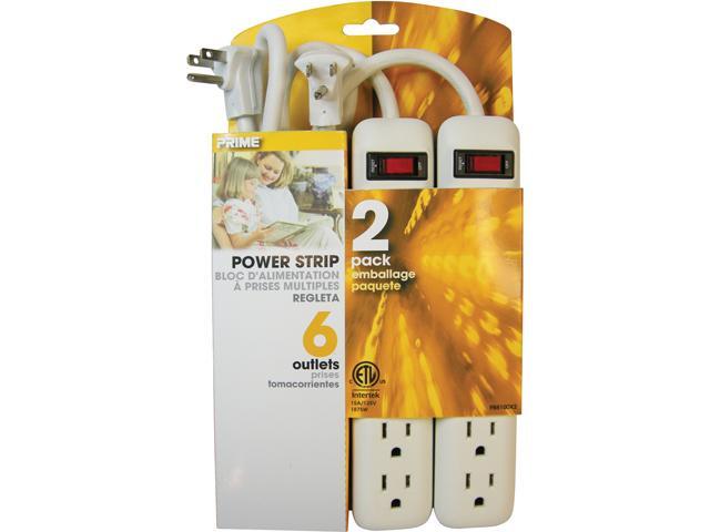 Prime Wire & Cable PB8100X2 6-Outlet Power Strips with 3-Foot Cord ...