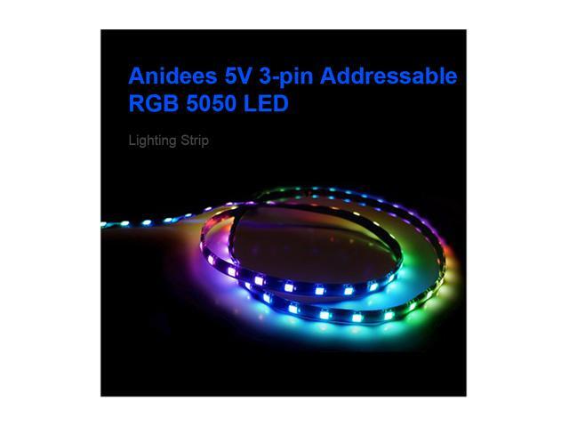 Extended Computer Magnetic 5V 3 Pin LED Strip - 2PCS RGB LED Strip ...