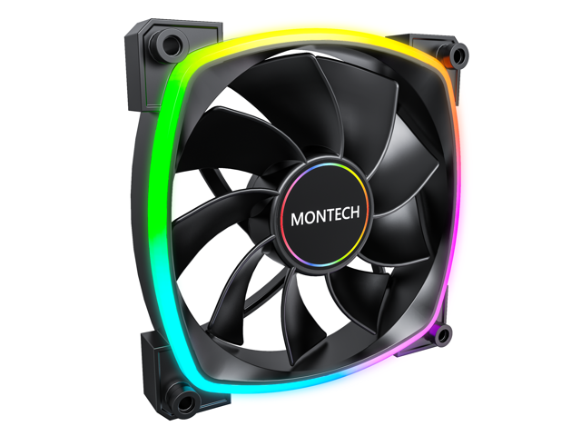 Montech RX 140 ARGB Reversed Fan 1600PWM, High-End Durability, Silent Performance, and Stunning ...