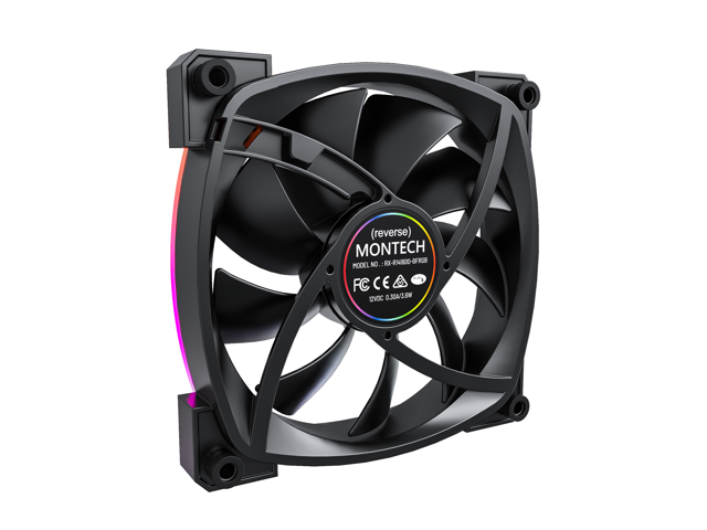 Montech RX 140 ARGB Reversed Fan 1600PWM, High-End Durability, Silent Performance, and Stunning ...