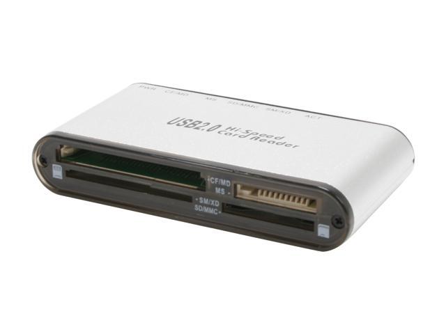nMEDIAPC ZE-C50 All-in-one USB 2.0 External Card Reader(Silver Aluminum ...