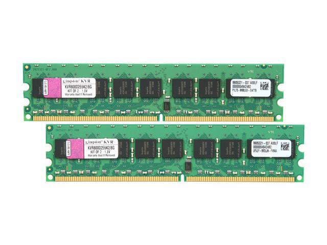 Kingston 8GB (2 x 4GB) ECC Unbuffered DDR2 800 (PC2 6400) Server Memory ...
