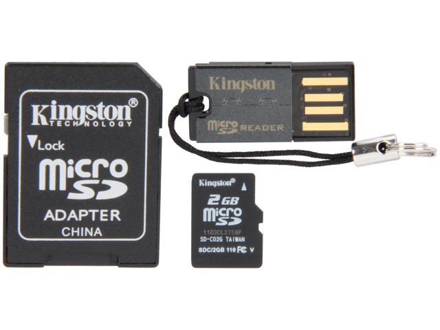 Kingston 2GB MicroSD Flash Card Bundle Kit (with a full-size SD adapter ...