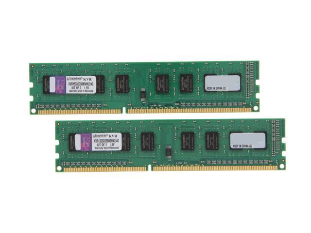 Kingston 4GB (2 x 2GB) DDR3 1333 Desktop Memory STD Height 30mm Model KVR1333D3S8N9HK2/4G ...