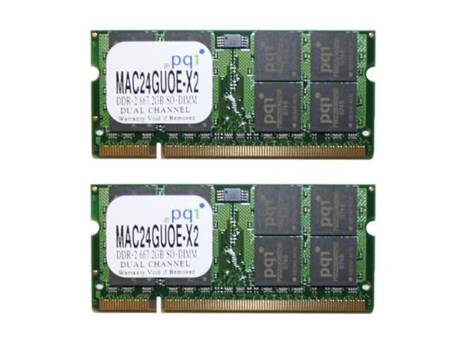 PQI POWER Series 4GB (2 x 2GB) 200-Pin DDR2 SO-DIMM DDR2 667 (PC2 5400) Dual Channel Kit Laptop ...