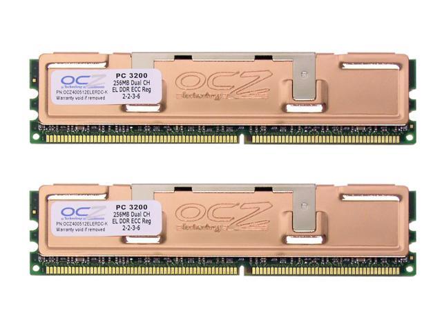 OCZ Enhanced Latency 512MB (2 x 256MB) ECC Registered DDR 400 (PC 3200 ...