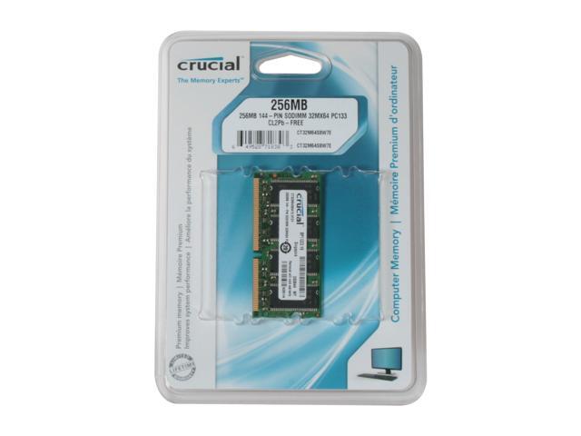 Crucial 256MB 144-Pin SO-DIMM PC 133 Laptop Memory Model CT32M64S8W7E ...
