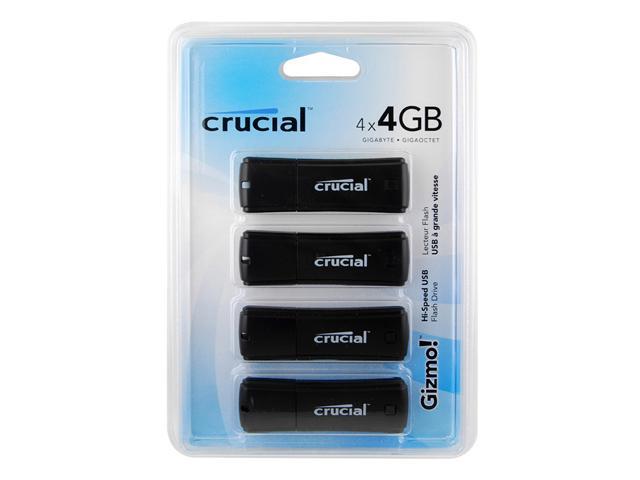 Crucial Gizmo! 16GB (4GB x 4) Flash Drive (USB2.0 Portable), 4 Pack ...