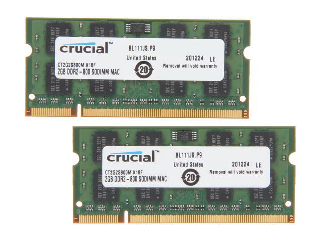 Crucial Mac Series 4GB (2 x 2GB) 200-Pin DDR2 SO-DIMM DDR2 800 (PC2 ...