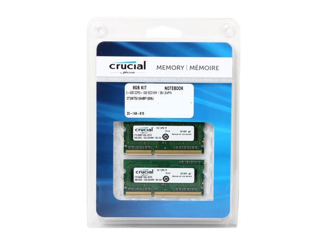 Crucial 8GB (2 x 4GB) 204-Pin DDR3 SO-DIMM DDR3L 1333 (PC3L 10600) Memory Model ...
