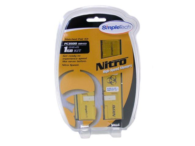 SimpleTech 1GB (2 x 512MB) DDR 433 (PC 3500) Dual Channel Kit System ...