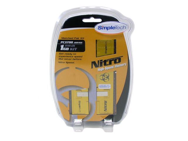 SimpleTech 1GB (2 x 512MB) DDR 466 (PC 3700) Dual Channel Kit Desktop ...