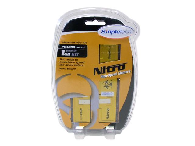 SimpleTech 1GB (2 x 512MB) DDR 500 (PC 4000) Dual Channel Kit System ...