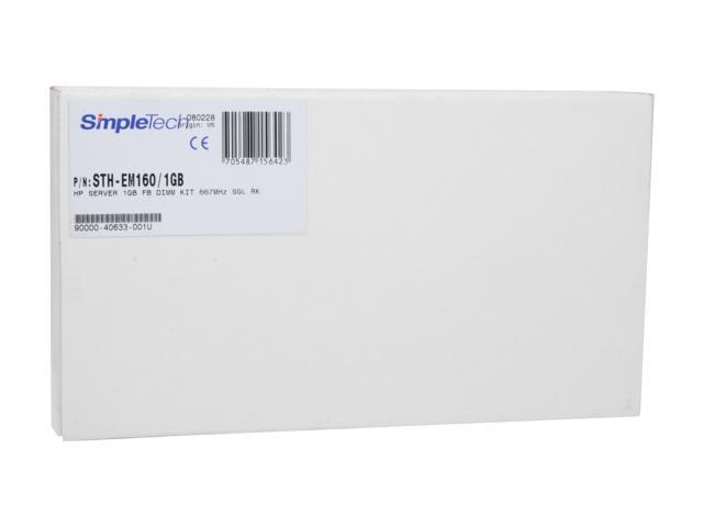 SimpleTech 1GB (2 x 512MB) ECC Fully Buffered DDR2 667 (PC2 5300) Dual ...