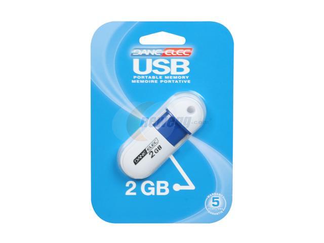 DANE-ELEC 2GB USB 2.0 Flash Drive Capless (White) - Newegg.com
