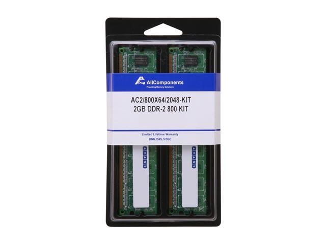 AllComponents 2GB (2 x 1GB) DDR2 800 (PC2 6400) Dual Channel kit ...