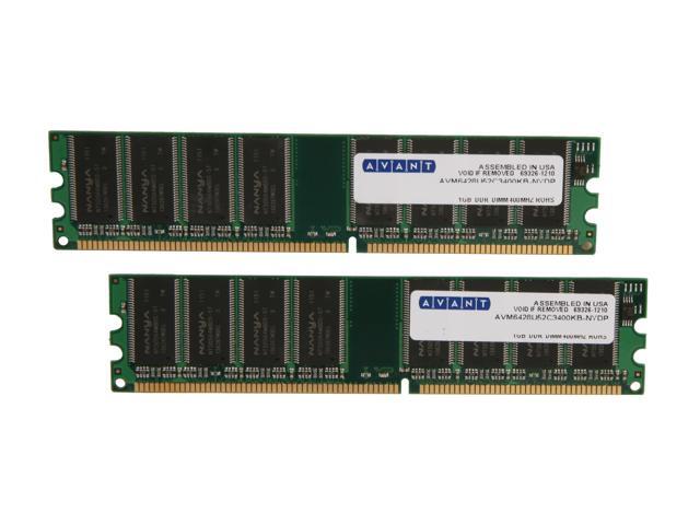 AllComponents 2GB (2 x 1GB) DDR 400 (PC 3200) Dual Channel Kit Desktop ...