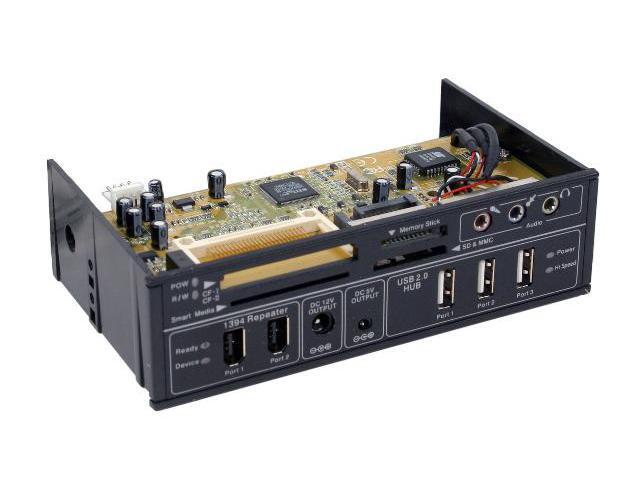 Koutech RCM1020-B 10-in-1 Front Panel Internal Card Reader with USB Hub ...