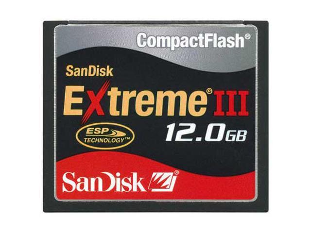 SanDisk Extreme III 12GB Compact Flash (CF) Flash Card Model SDCFX3 ...