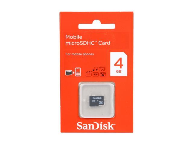 SanDisk 4GB microSDHC Mobile Memory Card Model SDSDQ-4096-P36M - Newegg.com