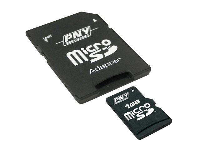 PNY 1GB MicroSD Flash Card w/adapter Model P-SDU1GB-FS - Newegg.com