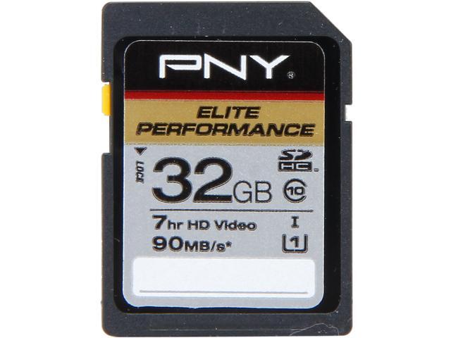 PNY ELITE PERFORMANCE 32GB Secure Digital High-Capacity (SDHC) Flash Card Model P-SDH32U2H-GES3 ...