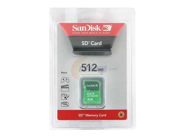 SanDisk Gaming Flash Card (Green) 512MB Secure Digital (SD) Flash Media ...