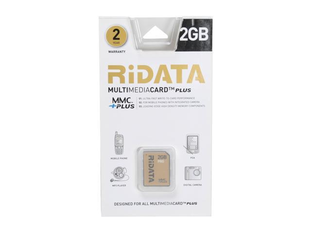 RiDATA PRO 2GB MultiMedia (MMC plus) Plus Flash Card Model MMCPR2G-GLD ...