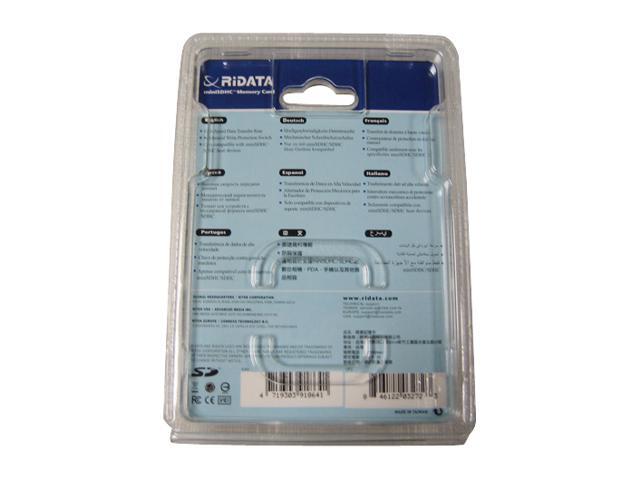 RiDATA 4GB 60x MiniSD/Mini SD/SDHC/MiniSDHC Flash Card w/SD adapter ...
