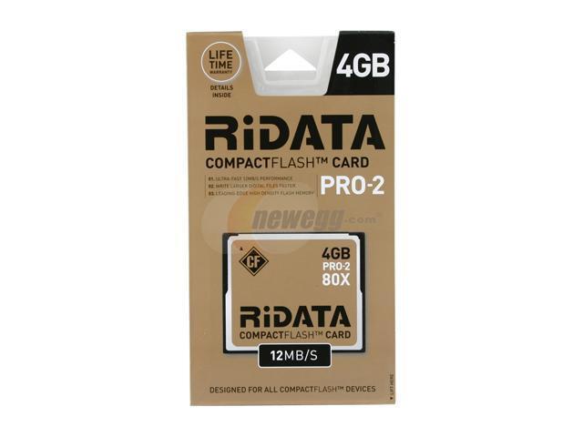 RiDATA PRO-2 4GB Compact Flash (CF) Flash Card Model CFR4G-80X-G ...