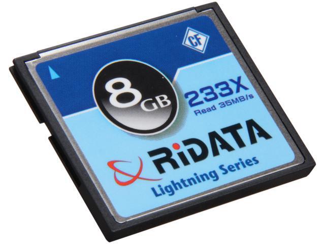 RiDATA Lightning Series 8GB Compact Flash (CF) Flash Card Model RDCF8G ...
