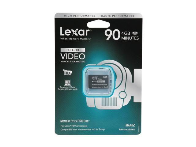 Lexar 4GB Memory Stick Pro Duo (MS Pro Duo) Full-HD Video Memory Card ...
