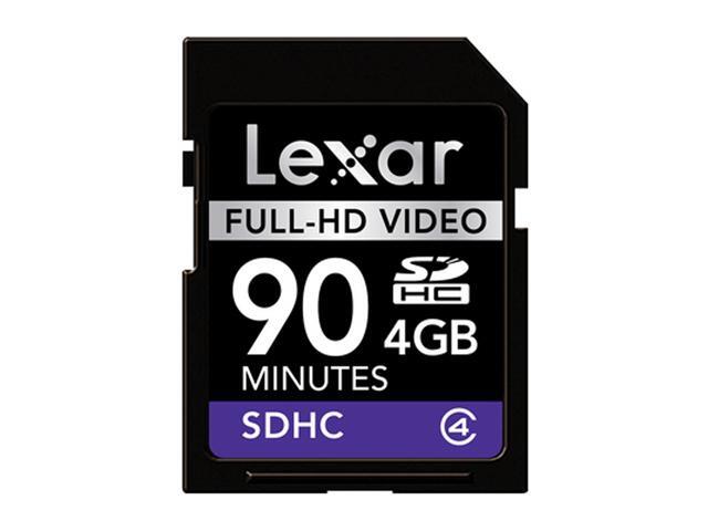 Lexar 4GB SDHC Full-HD Video Memory Card Flash Card Model LSD4GBFSBNAHD ...
