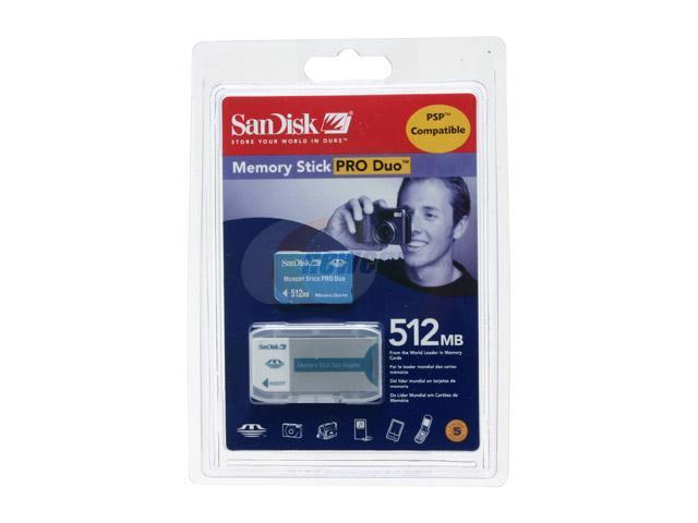 SanDisk 512MB Memory Stick Pro Duo (MS Pro Duo) Flash Media Model ...