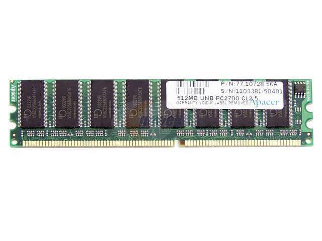 Apacer 512MB DDR 333 (PC 2700) System Memory Model 77.10728.5xx ...