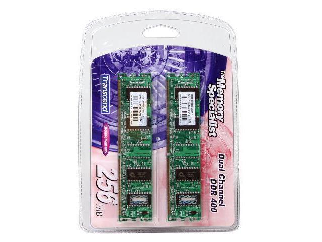Transcend 256MB (2 x 128MB) DDR 400 (PC 3200) Dual Channel Kit System ...