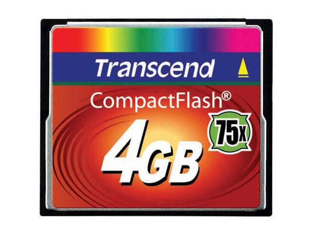 Transcend 4GB Compact Flash (CF) Flash Card Model TS4GCF75 - Newegg.com