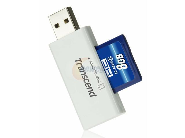 Transcend 8GB Secure Digital High-Capacity (SDHC) Flash Card w/Compact Card Reader S5 Model ...