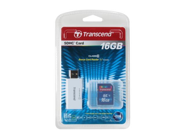 Transcend 16GB Secure Digital High-Capacity (SDHC) Flash Card w/Compact Card Reader S5 Model ...