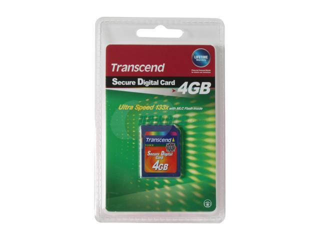 Transcend 4GB Secure Digital (SD) Flash Card Model TS4GSD133 - Newegg.com