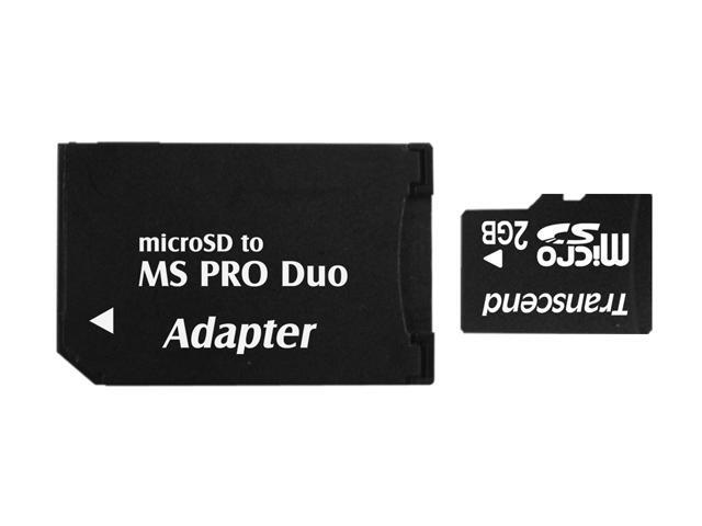 Transcend 2GB MicroSD Flash Card with MS pro duo adapter Model TS2GUSD-MS - Newegg.com