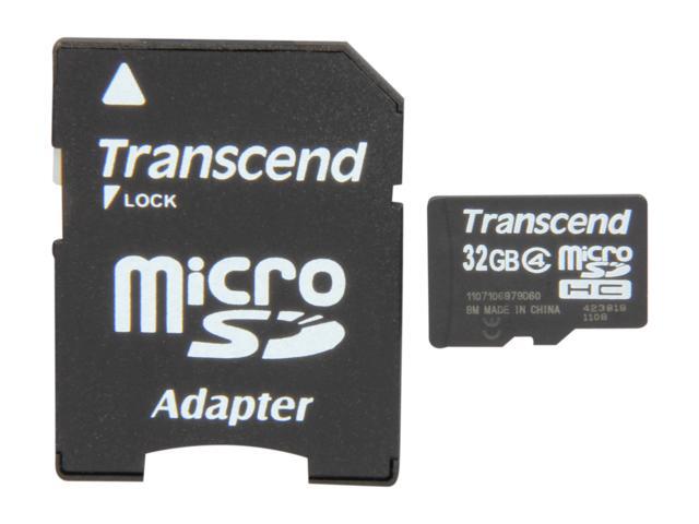 Transcend 32GB microSDHC Flash Card with Adapter Model TS32GUSDHC4 - Newegg.com